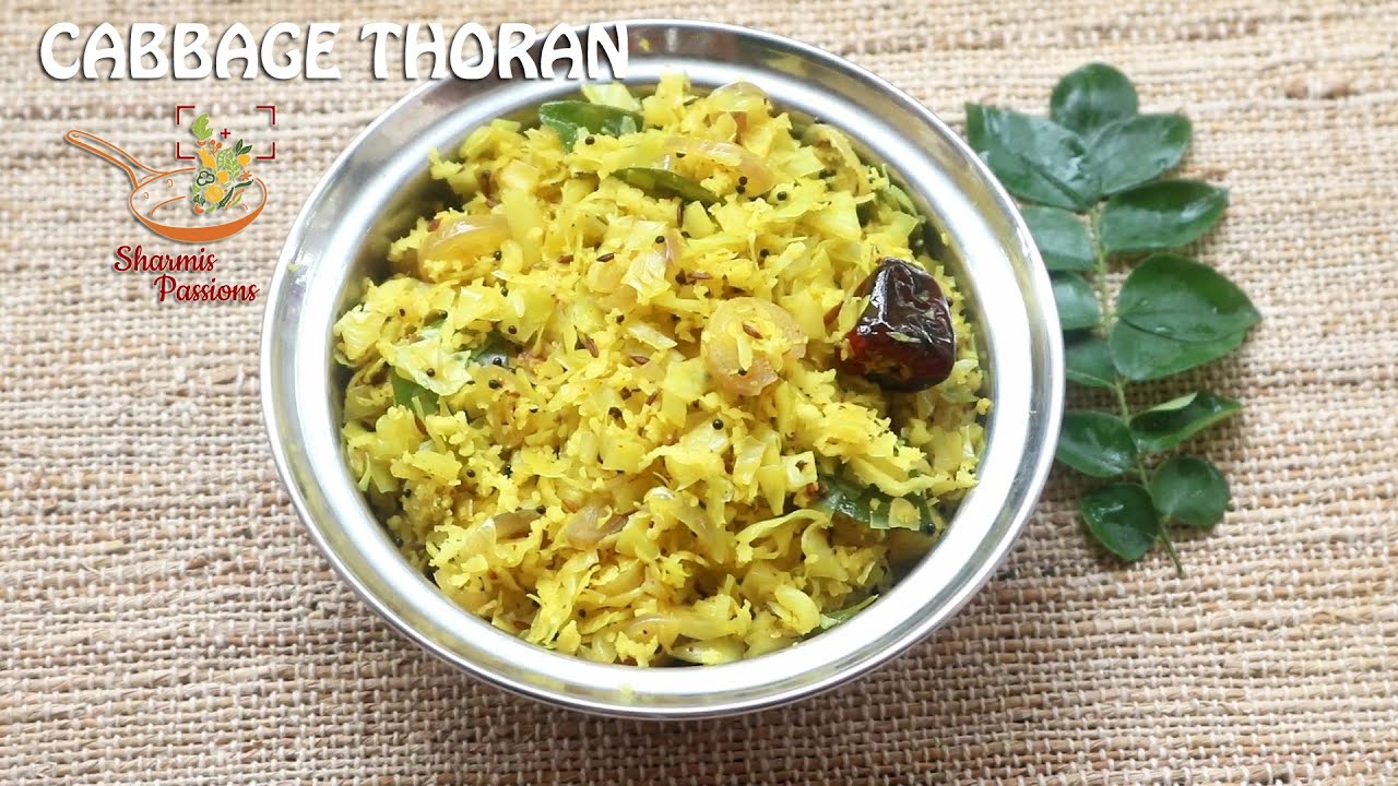 Cabbage thoran recipe, Kerala style cabbage stir fry recipe - YouTube