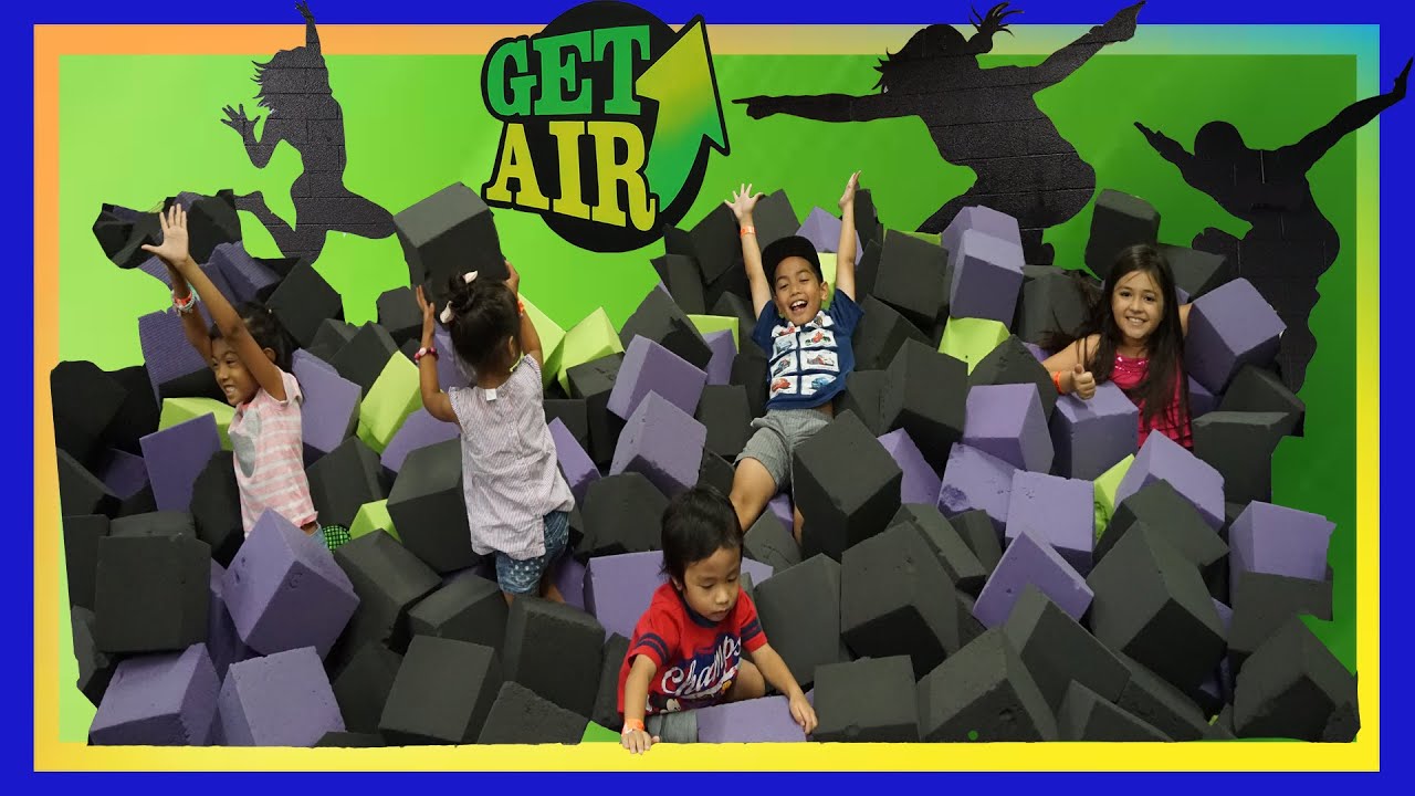 GET AIR INDOOR TRAMPOLINE PARK | Family Fun | Dodge Ball | HUGE FOAM ...