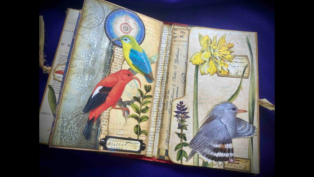 Whimsical Birds Little Altered Book - Episode 2 - YouTube