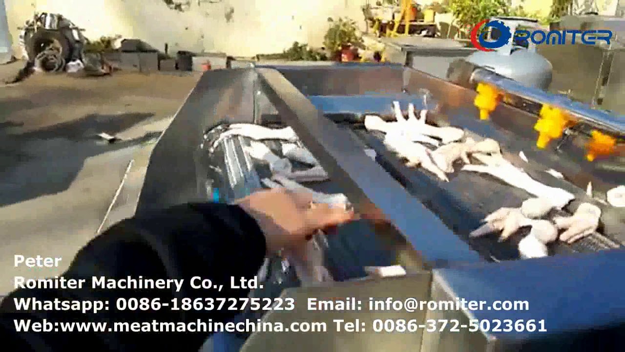 Semi Automatic Chicken Feet Production Line - YouTube