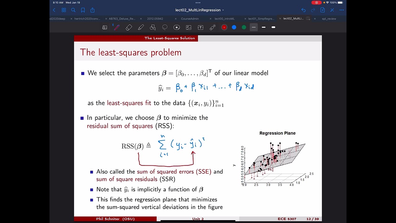 Lecture 2b Multiple Linear Regression Youtube