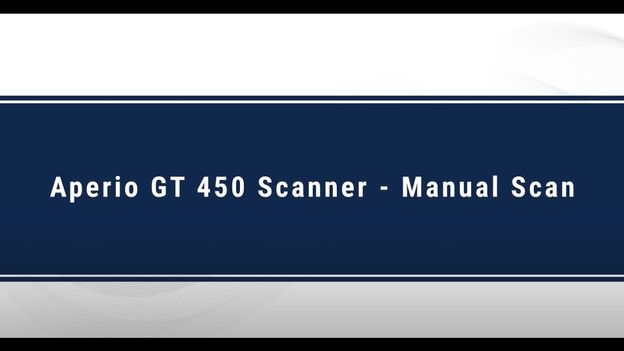 Aperio GT 450 Scanner - Manual Scan - YouTube