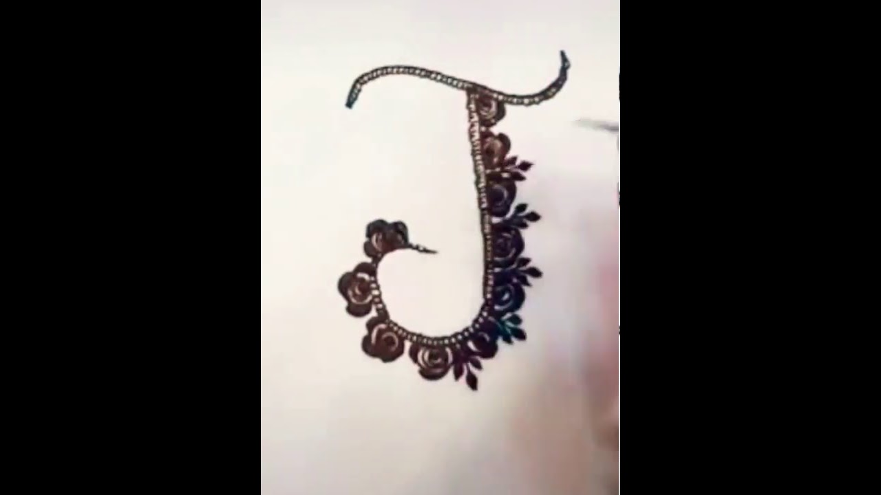 Alphabet J tattoo mehndi design - YouTube