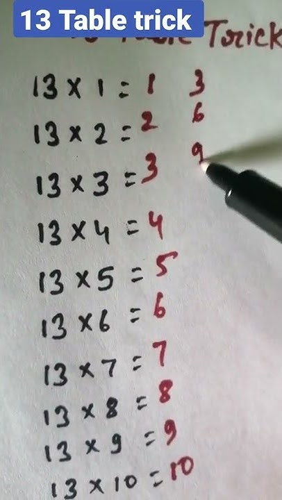 13 Times table Trick l 13 Table trick l Math Trick l trick to learn ...