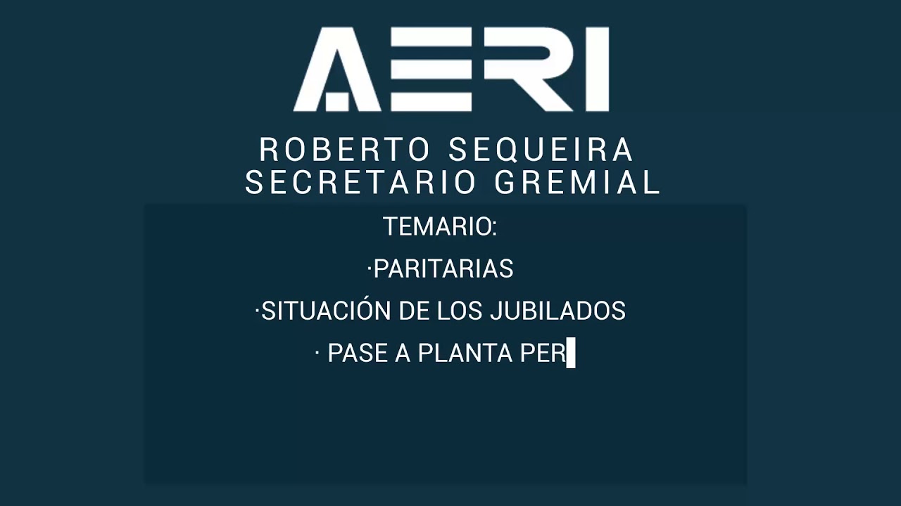 Roberto Sequeira, Secretario Gremial de AERI. - YouTube