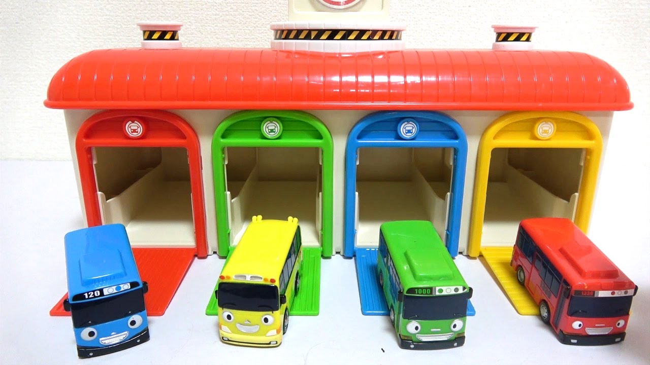 Tayo the little bus, round and round spiral slope garage and Tayo's ...