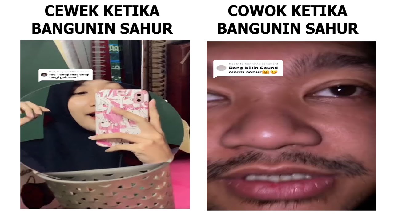 Cewek VS Cowok Ketika Bangunin Sahur... - YouTube