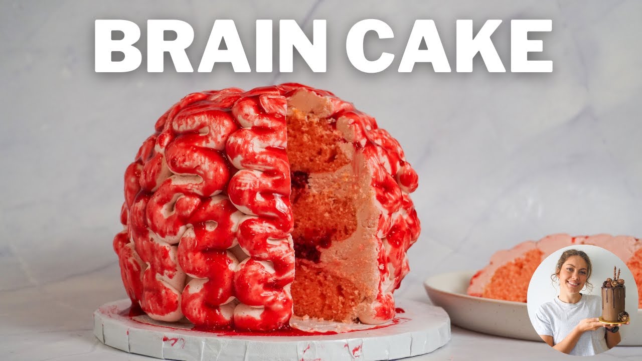 How to Make a Bloody Brain Cake for Halloween - YouTube