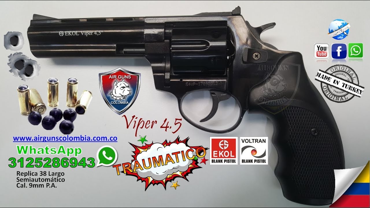 Revolver Traumático Ekol Viper 4.5" 9x22 380R, Prueba de Ensayo ...