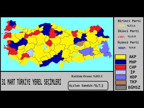 31 Mart 2019 Türkiye Yerel Seçimleri | Harita Üzerinde
