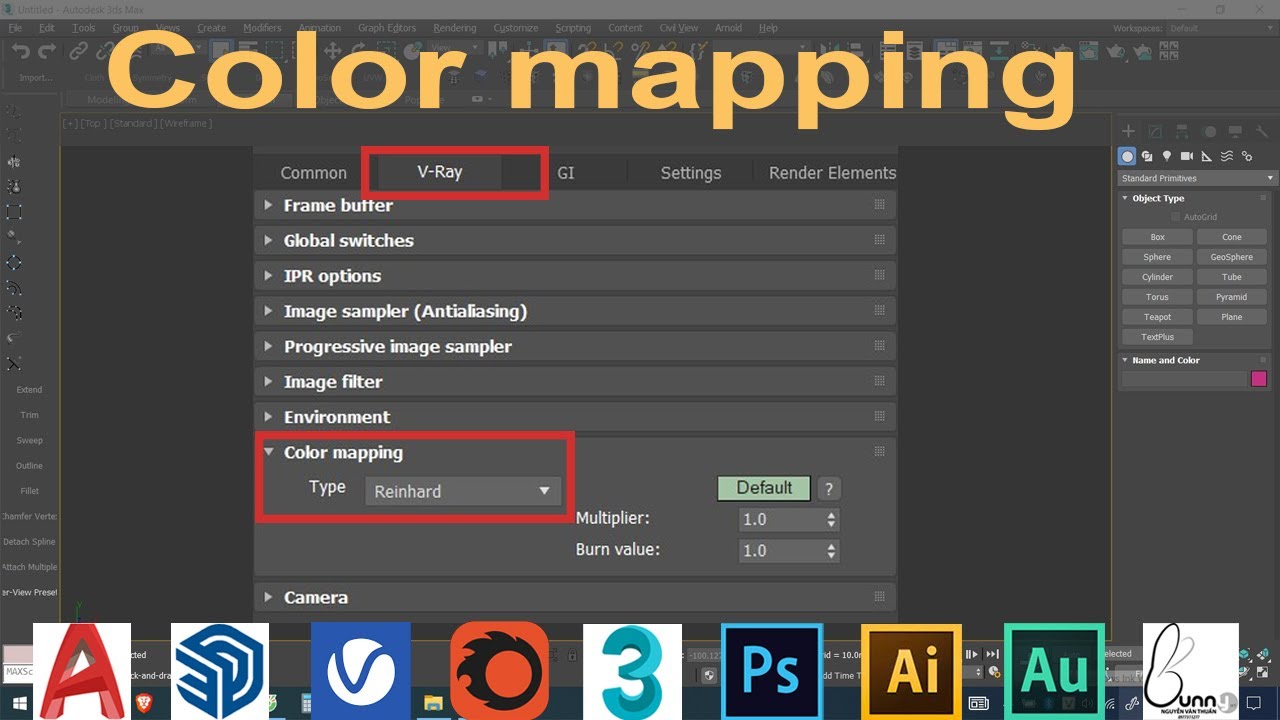 Color mapping 3dsmax | Color mapping vray 3d max | Bunnyht - YouTube
