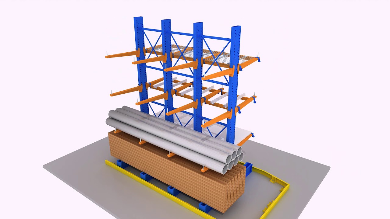 3D Video of Jracking Heavy Duty Cantilever Rack - YouTube
