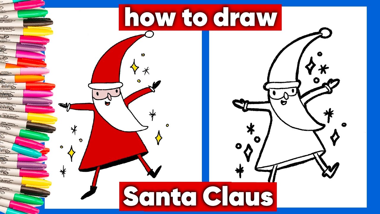 How to draw SANTA step by step | Cómo dibujar a Papá Noel | Christmas ...