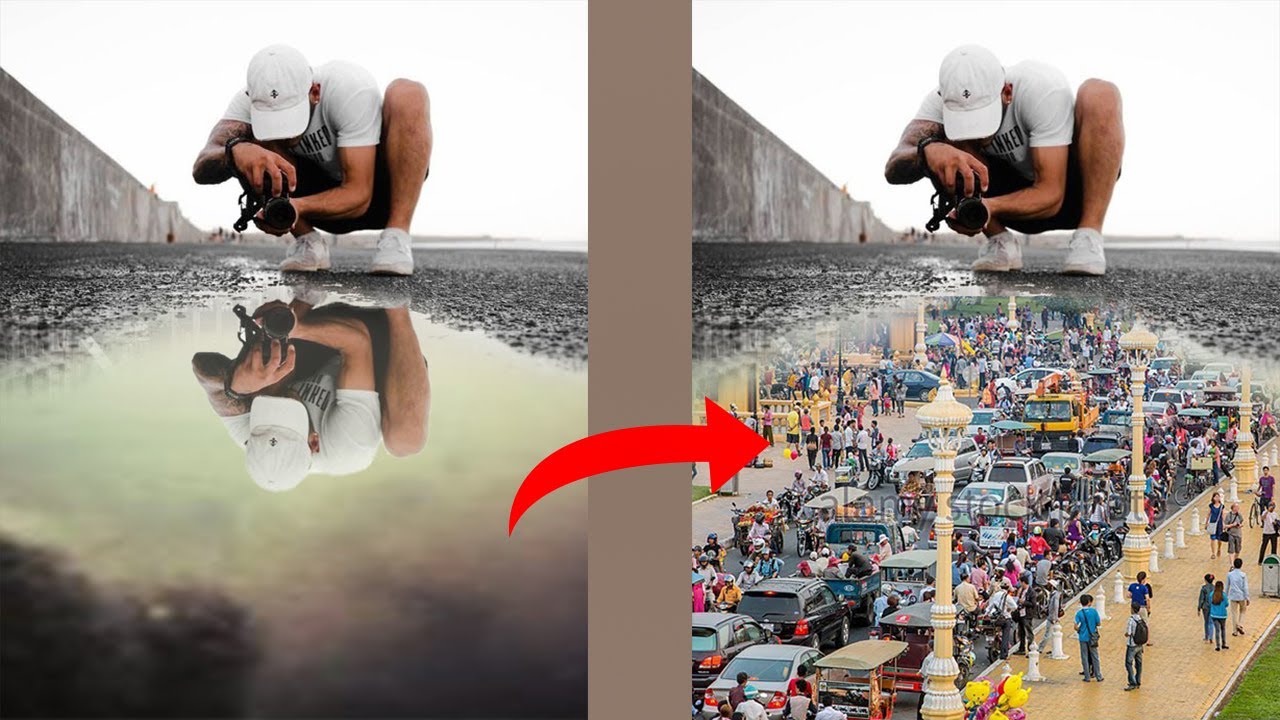 Amazing Road Water Reflection Effect in Photoshop - YouTube