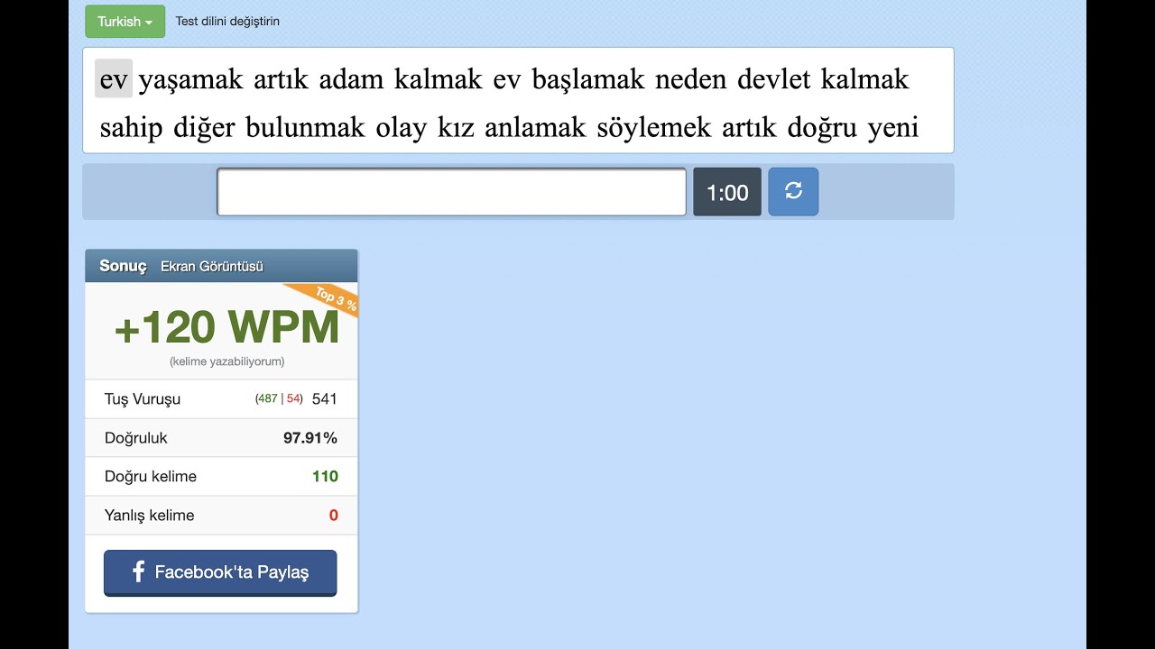 What +120 WPM typing sounds like on Turkish language - YouTube