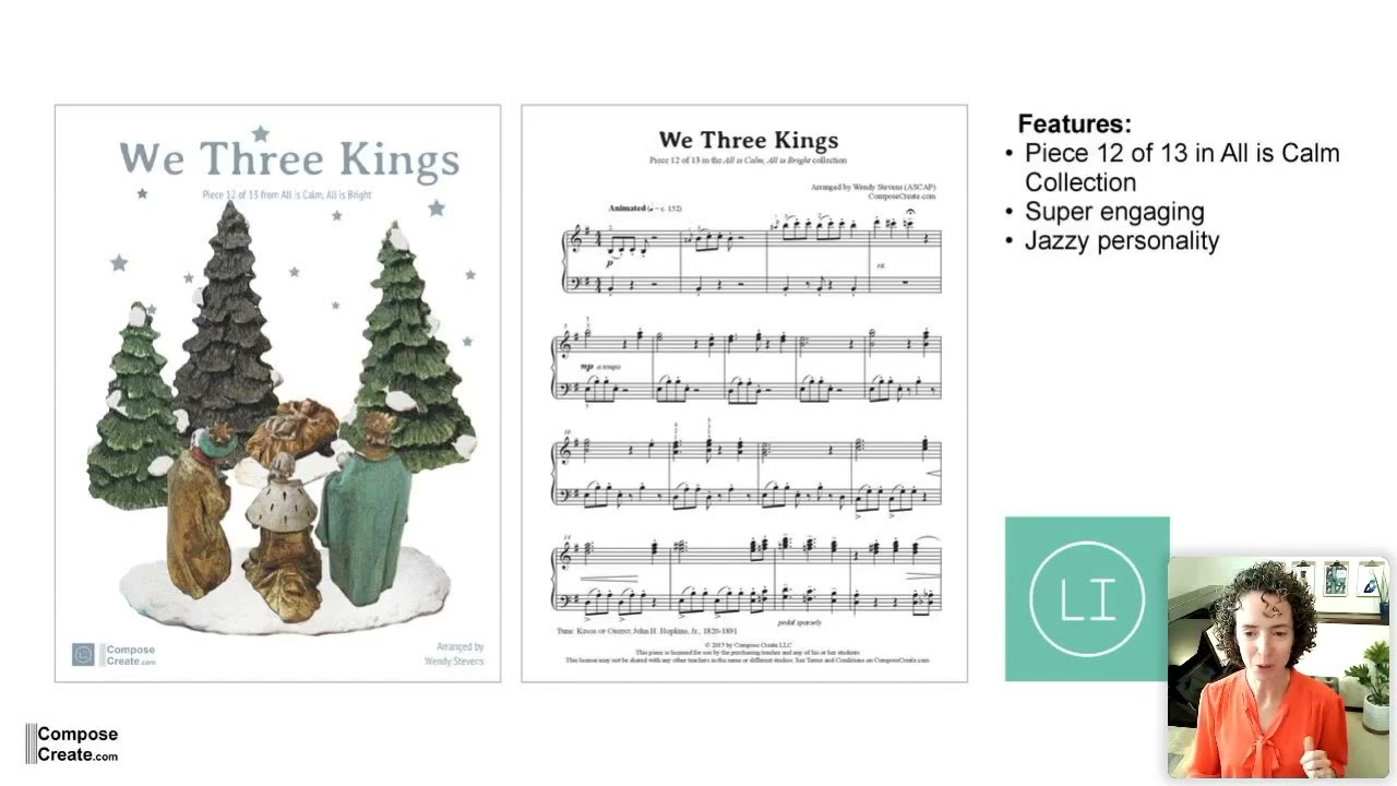 Introducing We Three Kings piano arrangement from the All is Calm ...