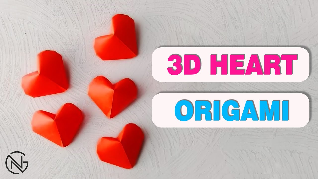 3D Origami Lucky Heart Tutorial - DIY Hearts - OrigamiwithNG - easy ...