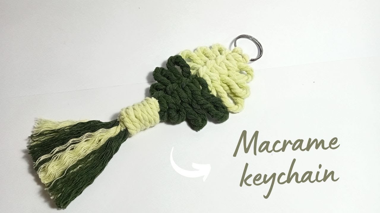 DIY : Macrame keychain | Macrame tutorial | easy tutorial macrame - YouTube