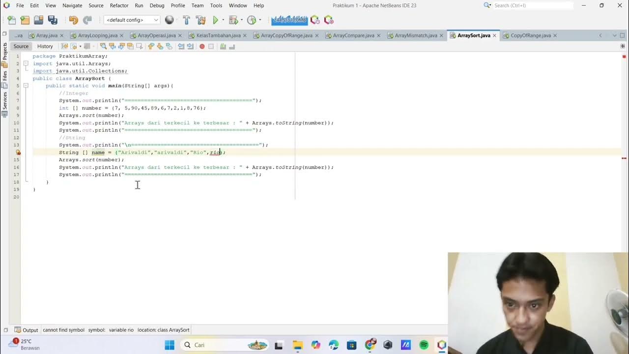 Array (Copy Of Range, Sort, Compare, Mismatch) on Java - YouTube