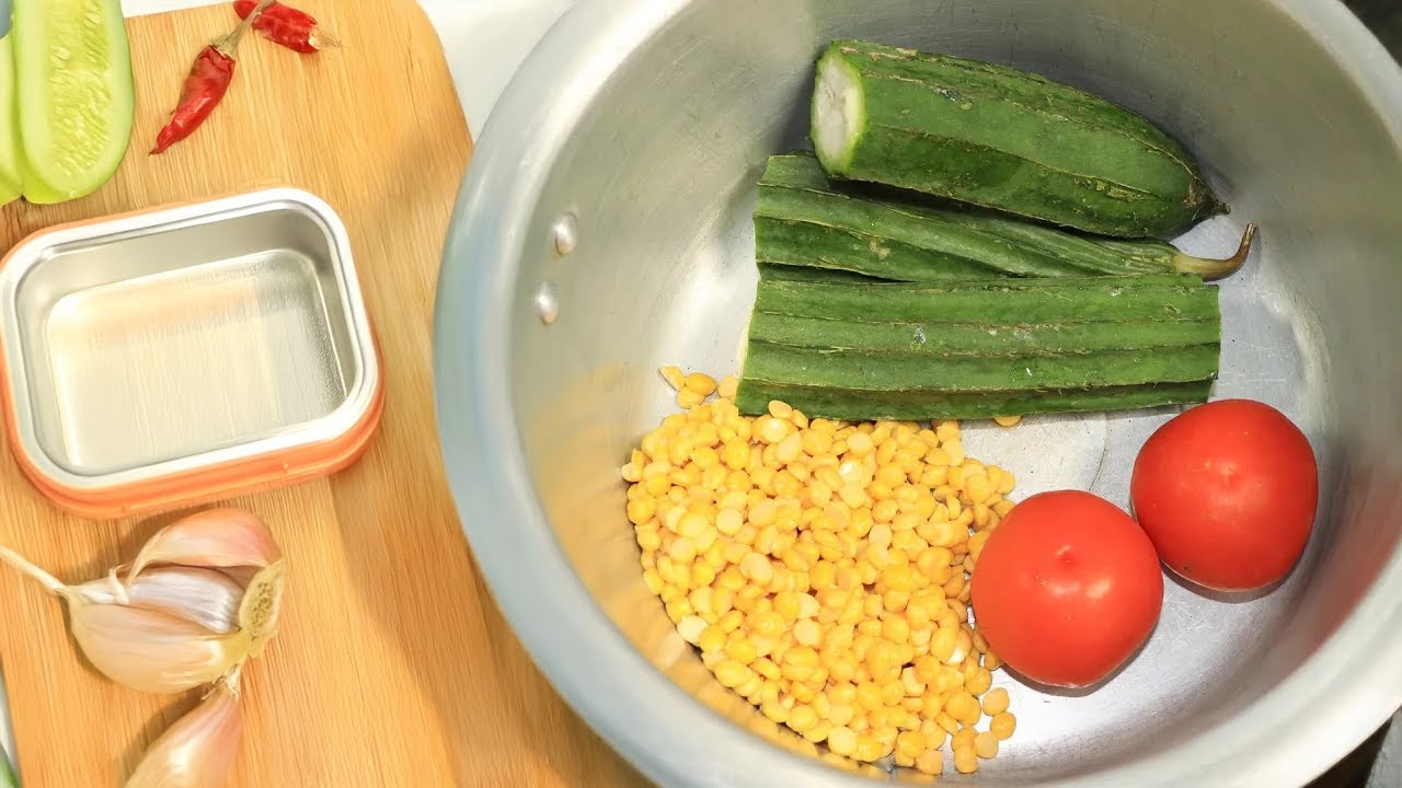 Ridge Gourd With Chana Dal Curry Recipe (idli, dosa, chapati, rice) in ...