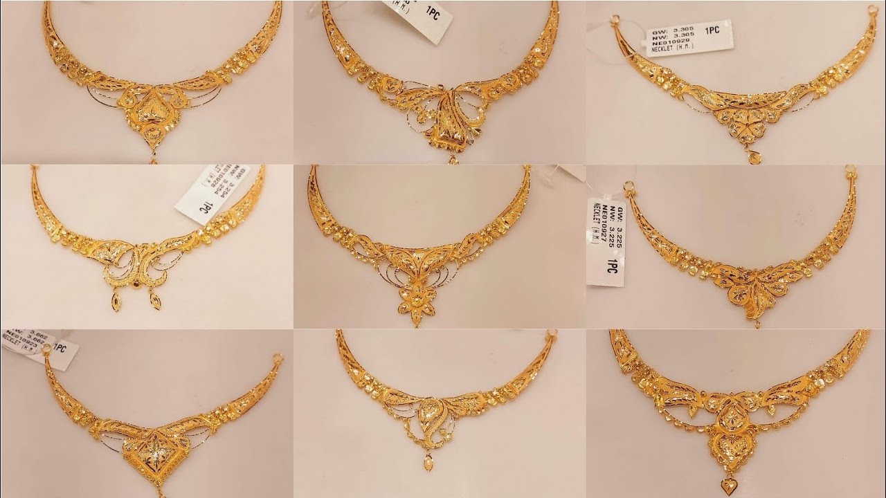 Beautiful Lightweight Gold Necklace Design With Weight, 3gm to 5gm Gold ...