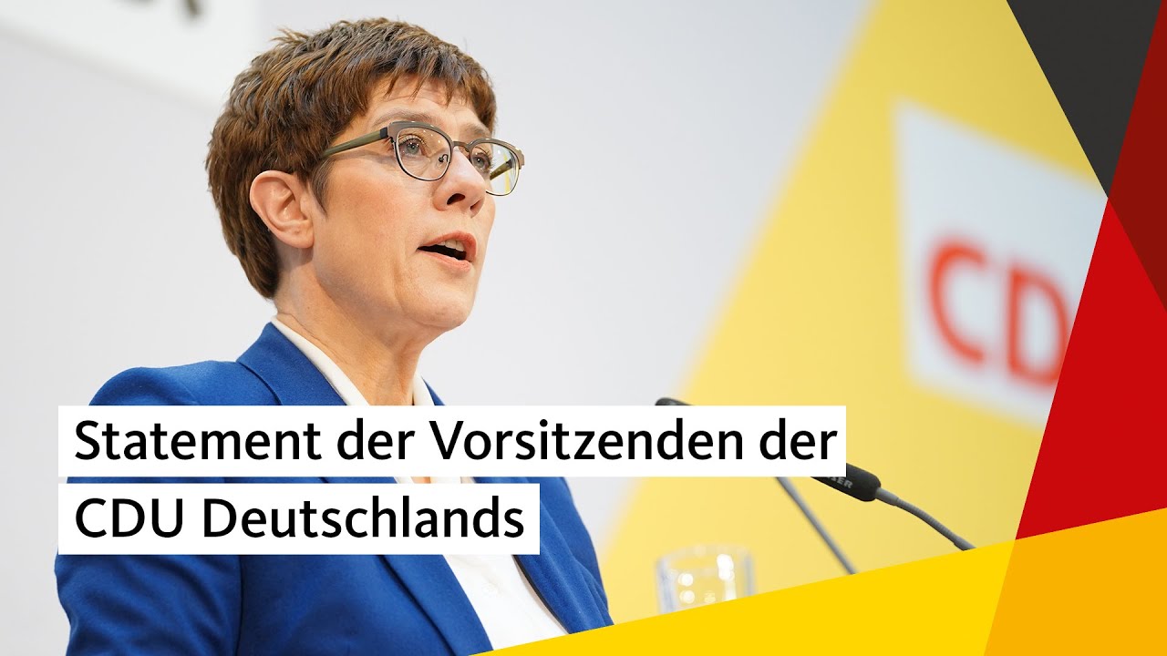 Statement der Vorsitzenden der CDU Deutschlands - YouTube