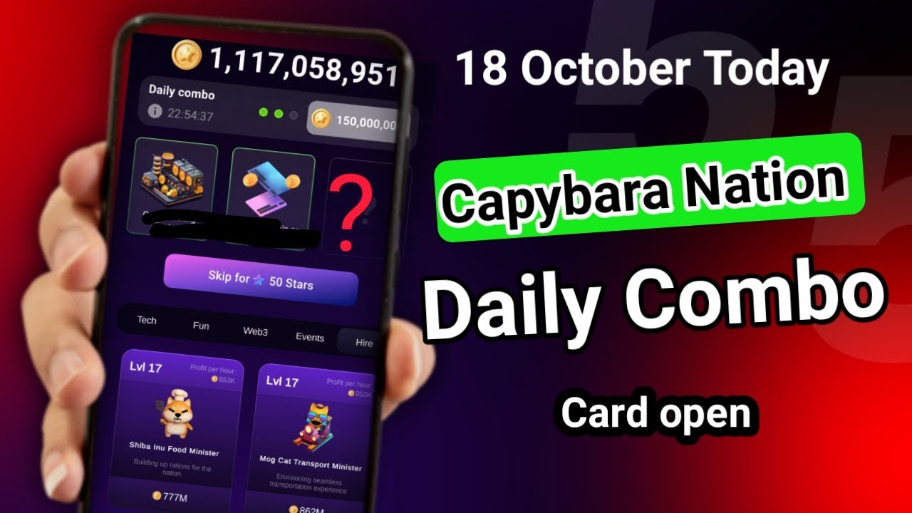 Capybara Nation Daily Combo Today 18 October || Capybara Nation Daily ...