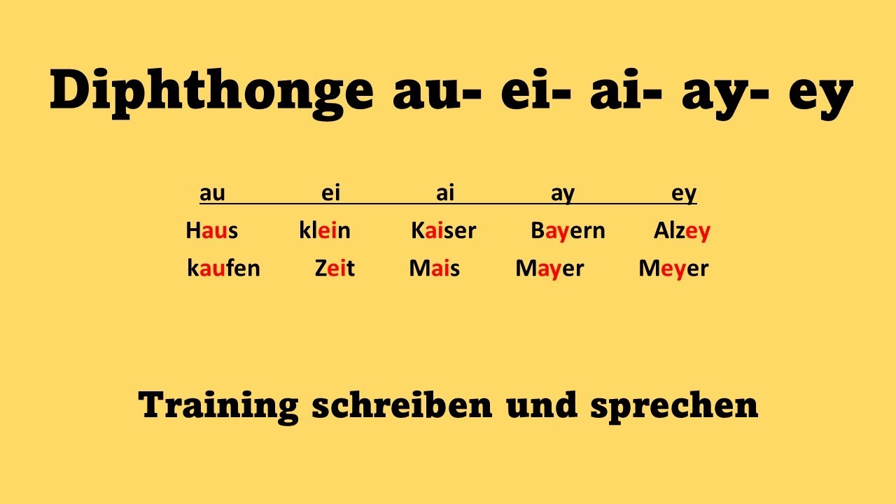 Rechtschreibung Deutsch: Diphthonge كتابة وتحدث باللغة الألمانية - YouTube