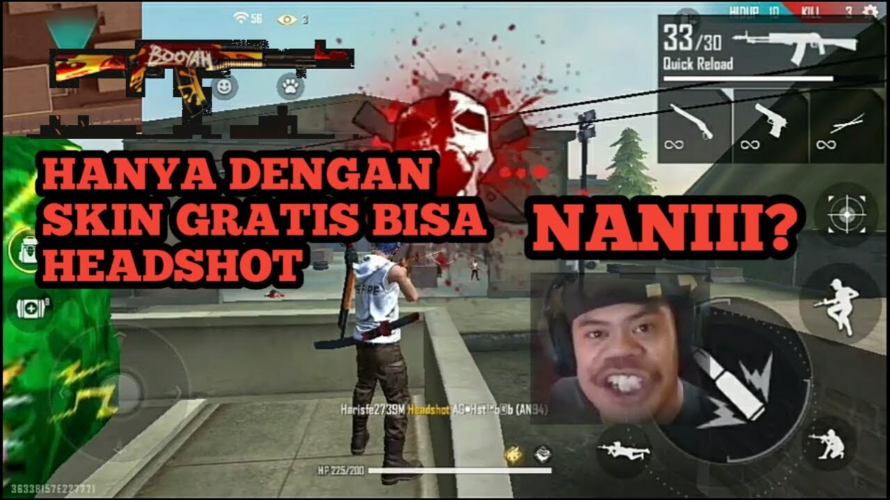 HANYA DENGAN SKIN GRATIS BISA HEADSHOT!!! NANIII? VIDIO KE #3 MAIN DI ...