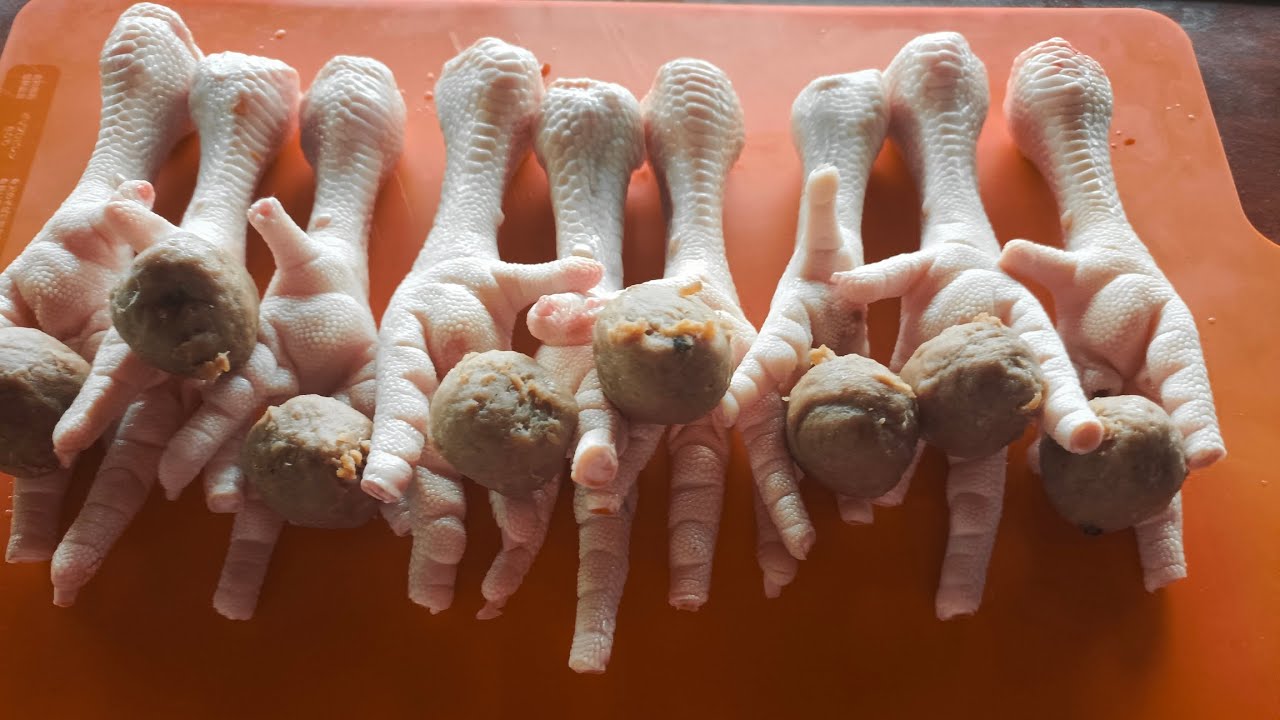 Deep fried chicken legs with beef meatballs 😋 - YouTube