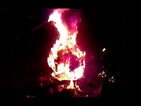 fire flame round circle night dark beauty yellow orange red clam relax ...