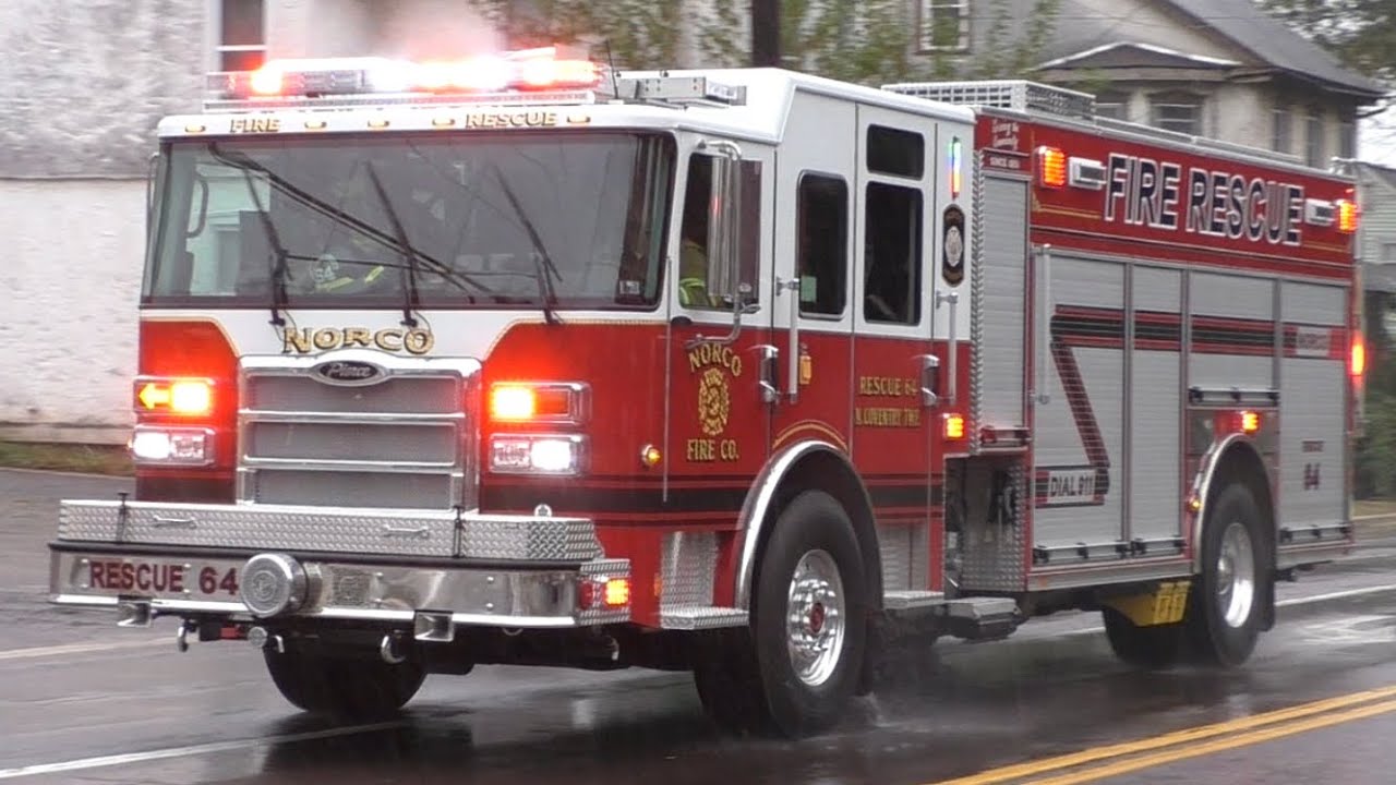 Norco Fire Company New Rescue 64 Responding * 15 SECOND Q PEAK* 10/22 ...