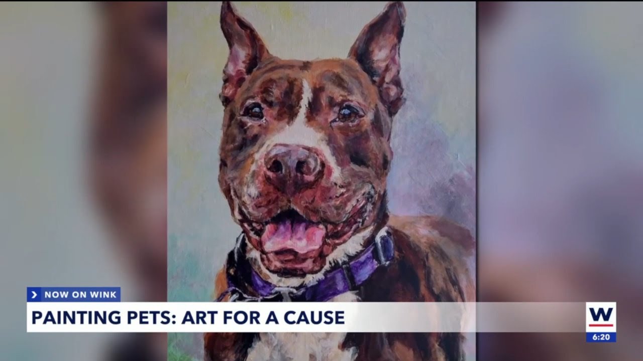 Local artist painting animals in hopes of getting them adopted - YouTube