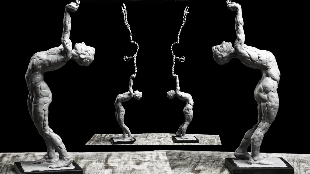 A Sculptor At Work, George Bridgman Gesture Study Sculpture in Gray ...