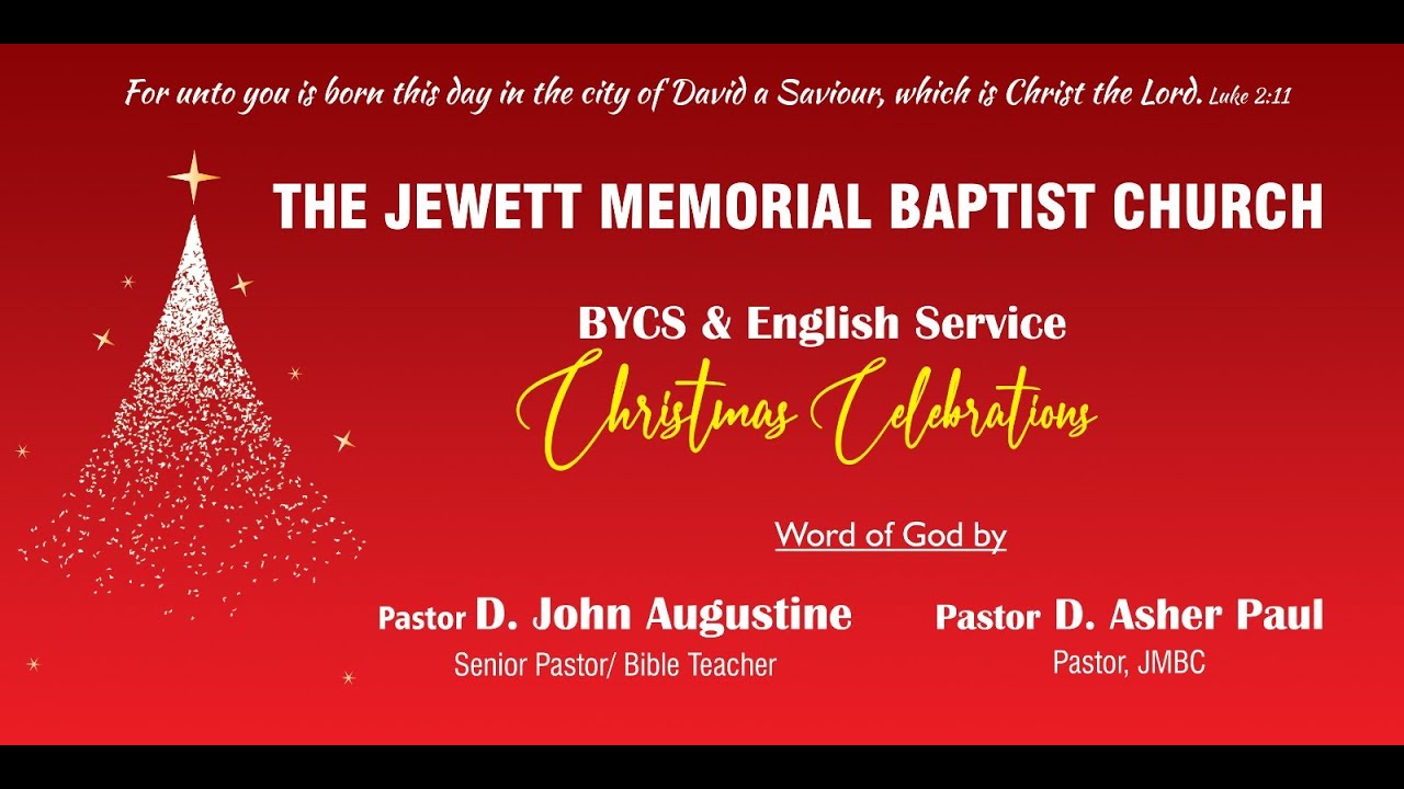 🔴BYCS & ENGLISH SERVICE CHRISTMAS CELEBRATIONS -2024, JMB CHURCH ONGOLE🔴 - YouTube