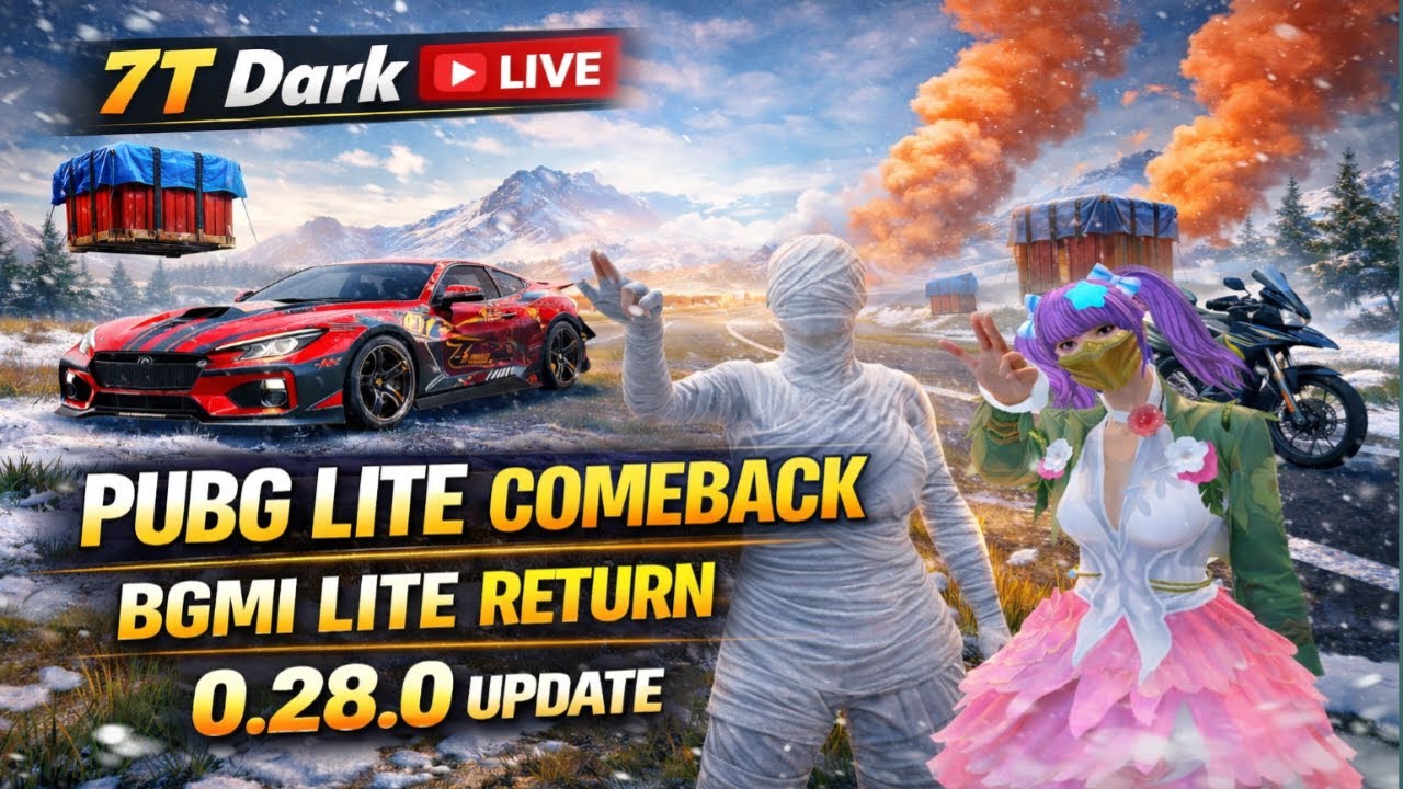 PUBG Mobile Lite Come Back 💥 | 7T DARK Live New Season - YouTube