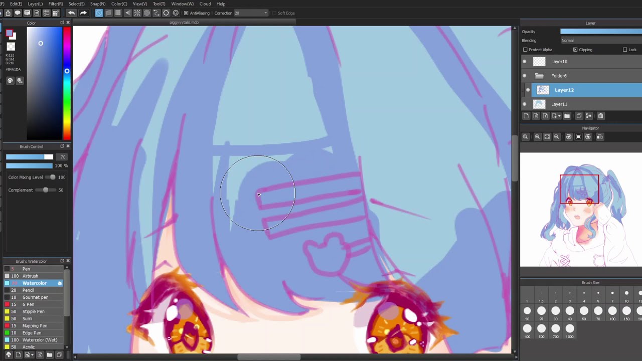 Ocean Glance } Short Anime Speedpaint - YouTube