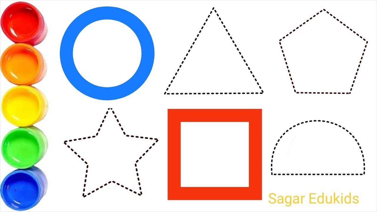 Shapes drawing for kids, Learn 2d shapes, star, colors for toddlers ...