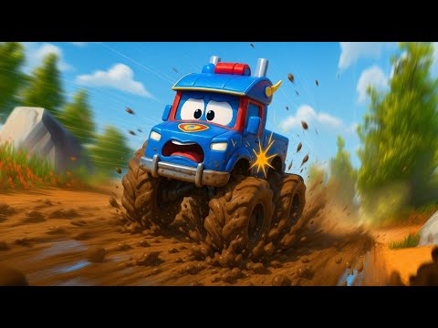 Süper Canavar Kamyon Sıkıştı! | Kahraman Çamura Saplandı | Çocuklar İçin Taşıtlar Çizgi Filmi
