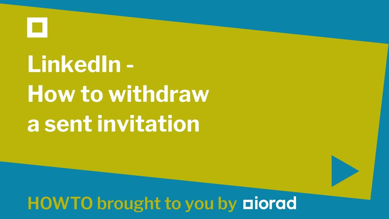 LinkedIn How To Withdraw A Sent Invitation YouTube LinkedIn How To Withdraw A Sent Invitation YouTube