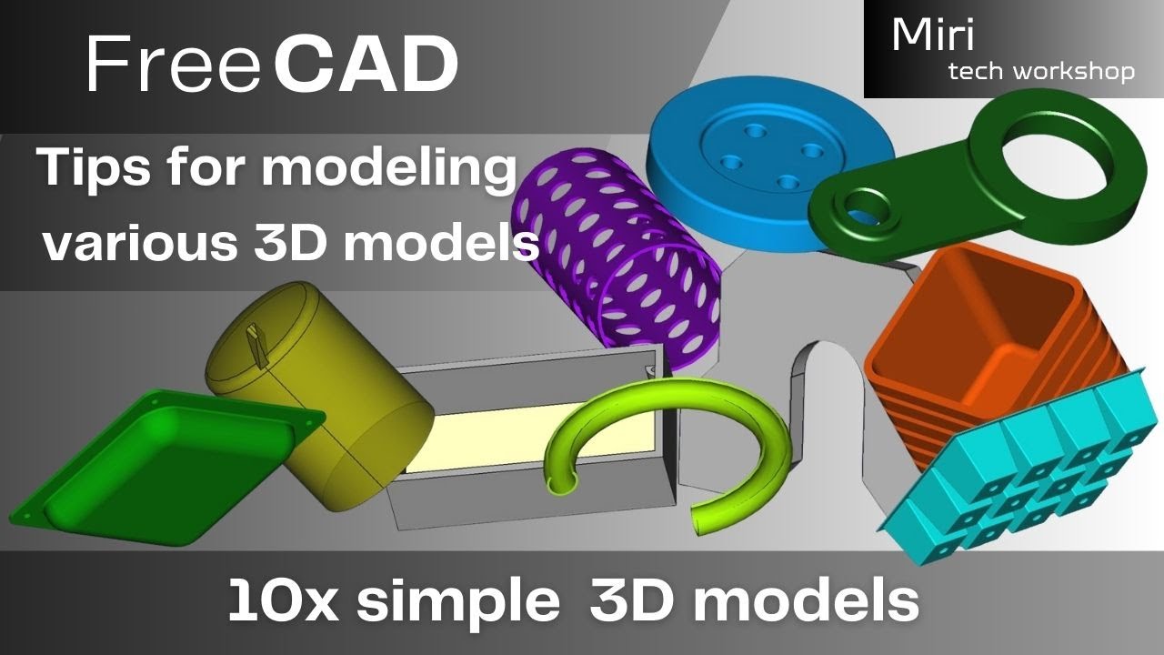 FreeCAD 10 simple 3D models, part 9 - YouTube