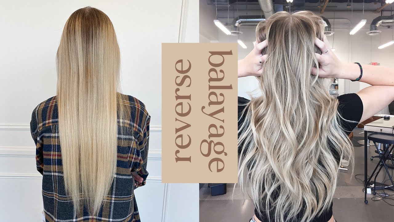 REVERSE BALAYAGE ON PLATINUM BLOND HAIR | Dimensional Blond Tutorial ...