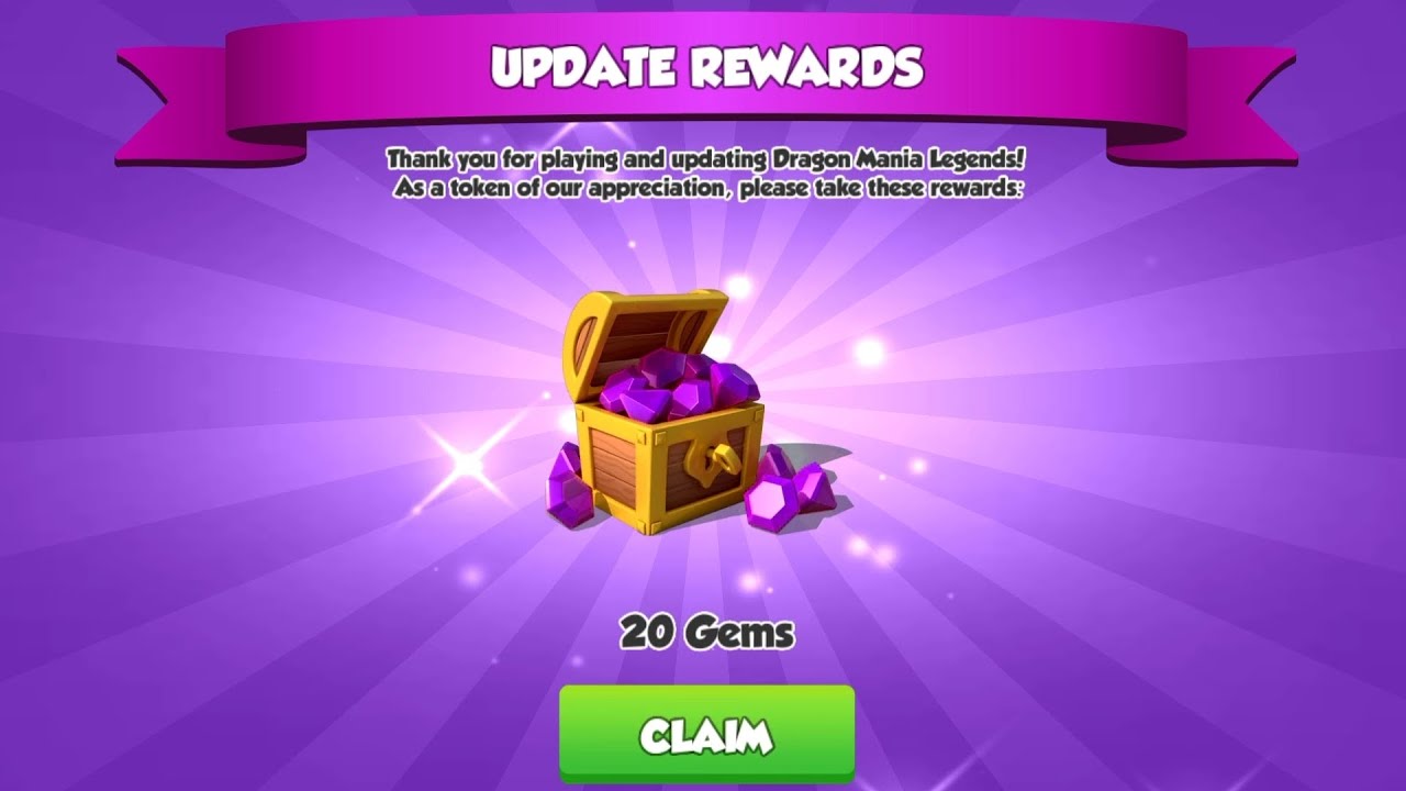 Update Dragon Mania Legends and Get 20 Gems As rewards | Anniversary ...