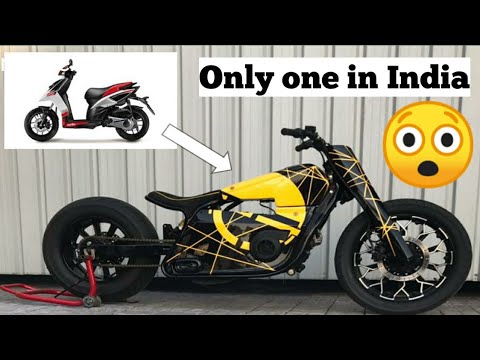 India's First Scooter To Motorcycle |Modified Aprilia SR150 Into Custom ...