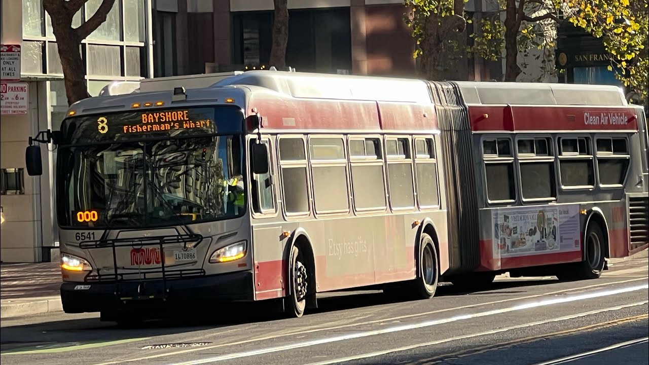 San Francisco MUNI 2015 New Flyer Xcelsior XDE60 6541 on route 8 ...