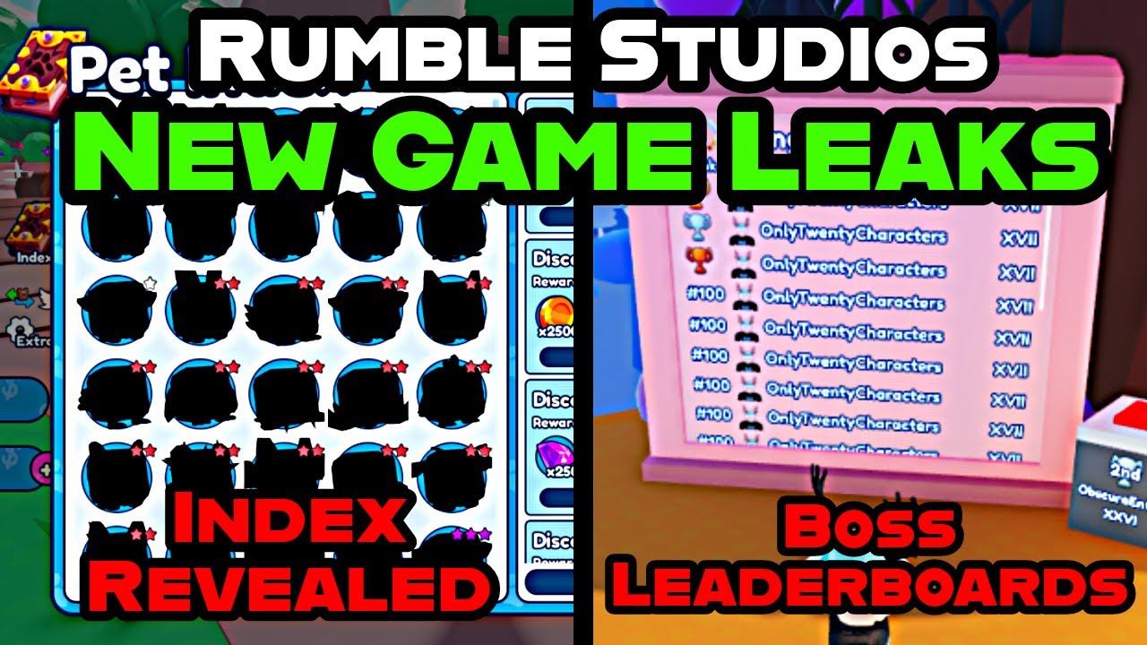 ⚔️ BOSS LEADERBOARDS, INDEX AND MORE - RUMBLE STUDIOS NEW GAME LEAKS ...