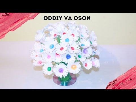 Plastik idishdan gul yasash/ Baklashkadan gul yasash