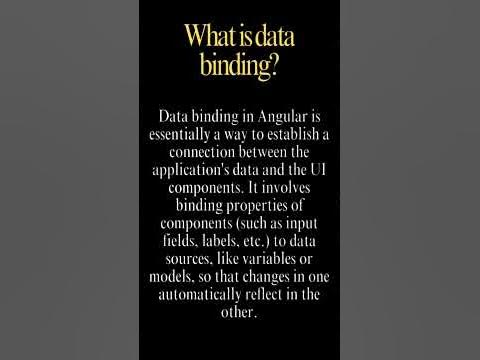 what is data binding in angular? #angular #coding #css #html # ...