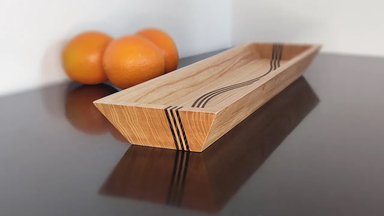 Catch all wooden tray || Wavy two colors design - YouTube