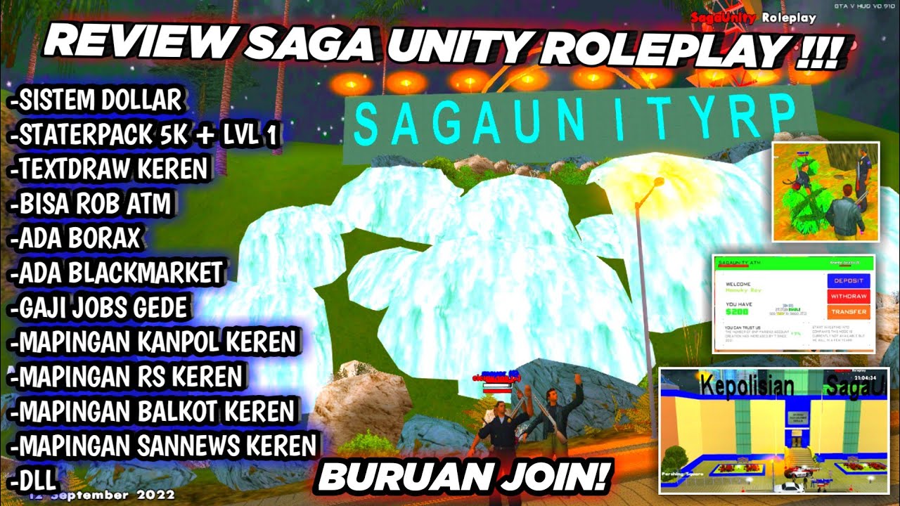 SERVER GTA SAMP DENGAN FITUR KEREN !!! REVIEW SAGA UNITY ROLEPLAY !!! || GTA SAMP ROLEPLAY - YouTube